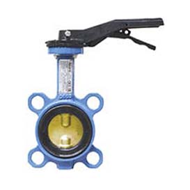 Затвор дисковый поворотный, Tecfly, межфланцевый, PN16, DN65, корпус ковкий чугун, диск алюминий ...