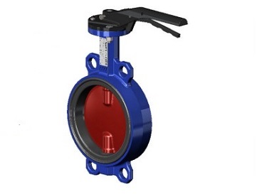 Затвор дисковый поворотный, Tecfly, межфланцевый, PN16, DN100, корпус и диск ковкий чугун, с ...